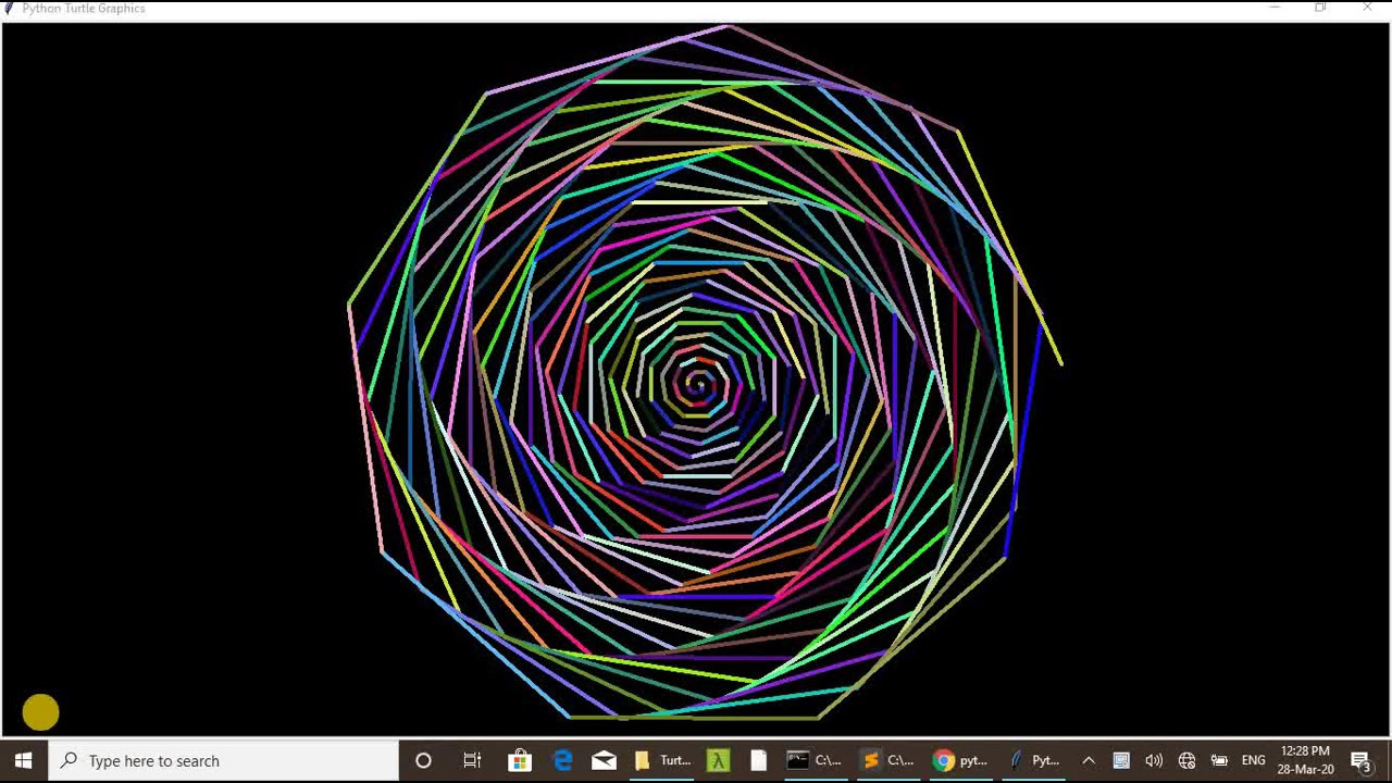Python Turtle Graphics -Use of While loop