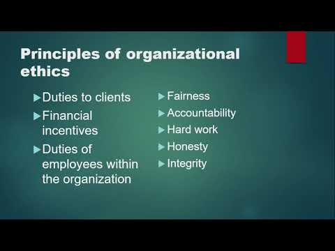 Organizational ethics definition and overview