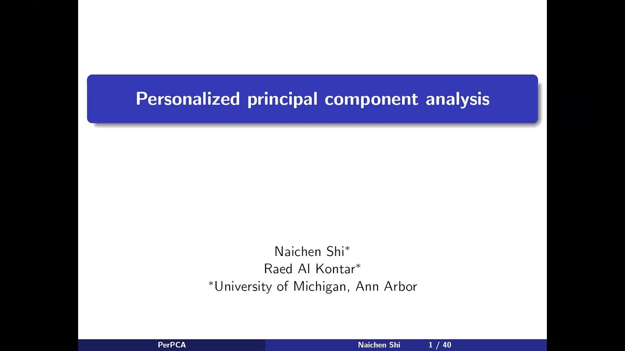 Personalized Principal Component Analysis (PCA)