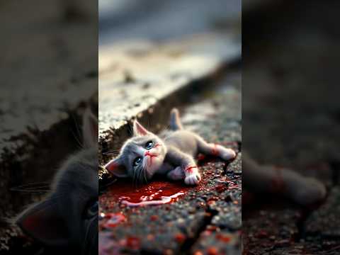 Poor kitten was hurt by accident, Squirrel rescued him #story #rescue #cuteanimals #animals #cute