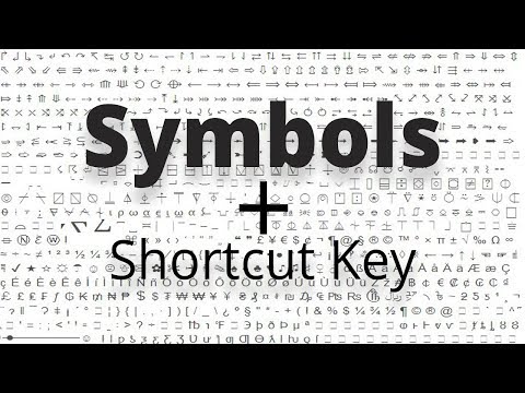Common Symbols With Shortcut Keys (Important)