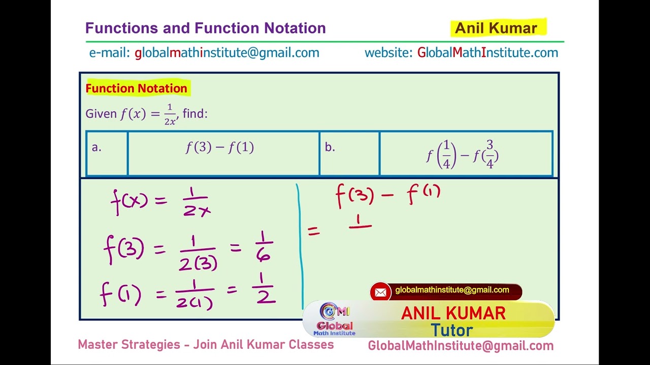 Function Notation Example Evaluate MCR3U