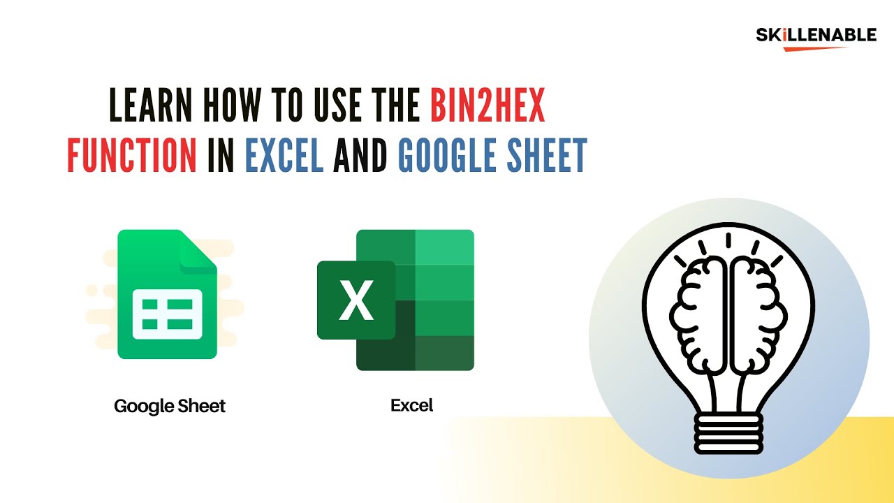 How to use the BIN2HEX function in Excel and Google Sheet | SkillEnable