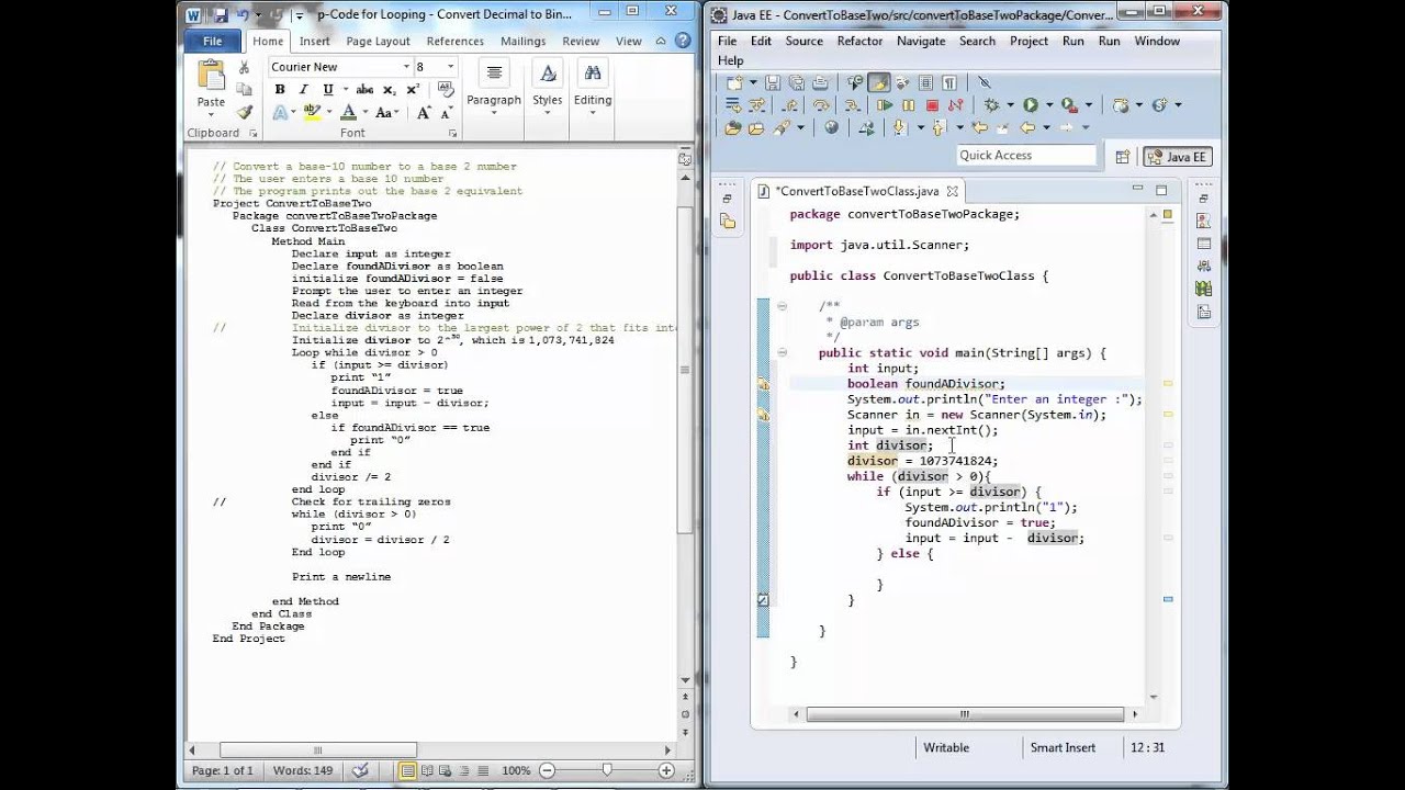 Decimal to Binary - Java Programming Recitation