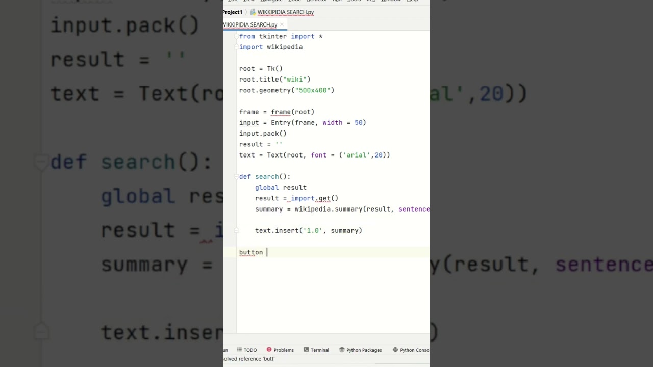 How to make simple Wikipedia search app with tkinter in python 😃||@SingleCODE #pythonprogramming