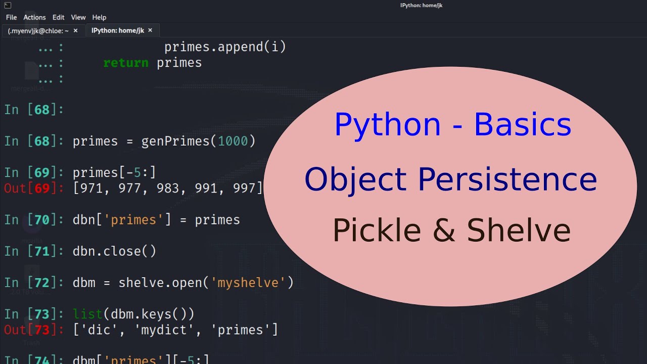 Python Basics - 37 - Object Persistence - Pickle & Shelve