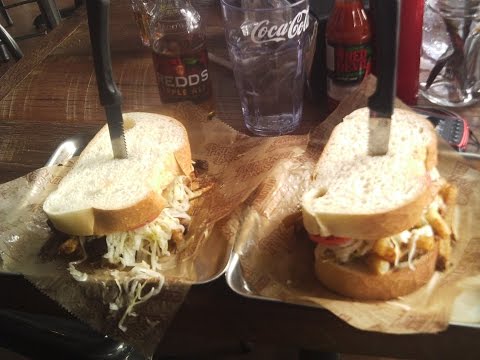 The Pitts-Burger & Hot Italian Sausage & Cheese Sandwich From Primanti Brothers