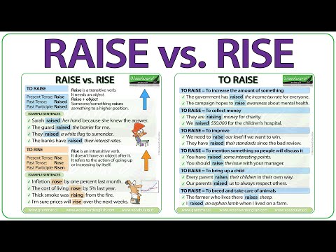 RAISE vs. RISE - You NEED to know the difference for IELTS! | Learn English Grammar