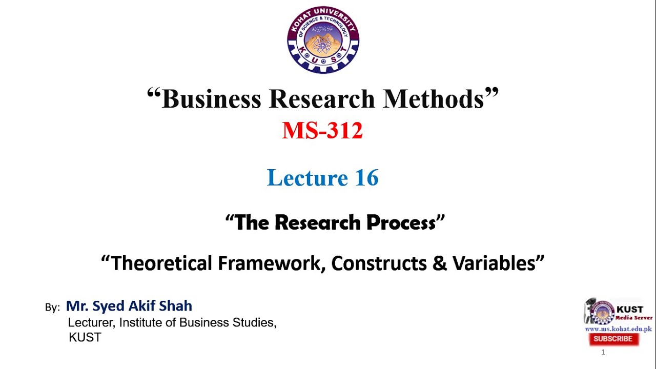 Research Process: Theoretical Framework, Constructs & Variables