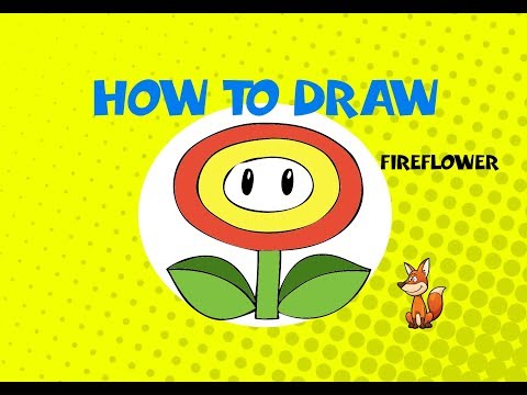 How to draw Fire Flower from Super Mario Bros – STEP BY STEP ART GUIDE ...