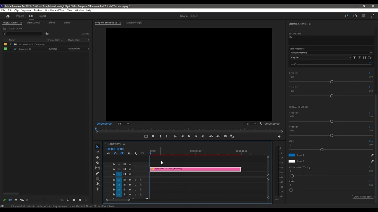 Lyric Video Template 3 | Premiere Pro | Tutorial