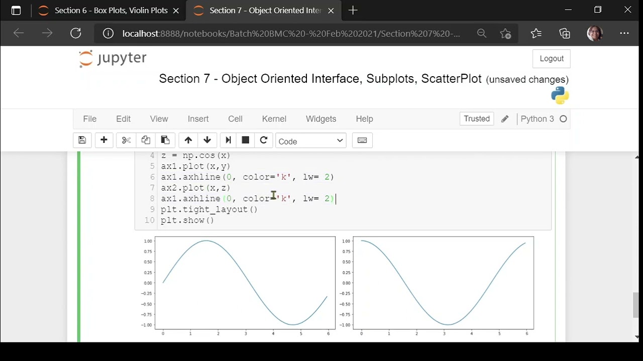 Data Visualization using matplotlib - Section 7: Object Oriented Interface, Subplots, ScatterPlot
