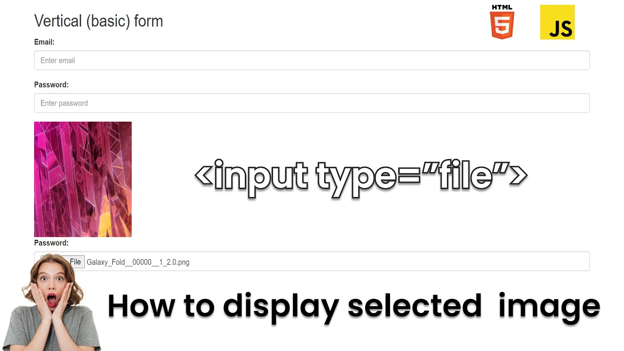 How to display selected image using input type = 