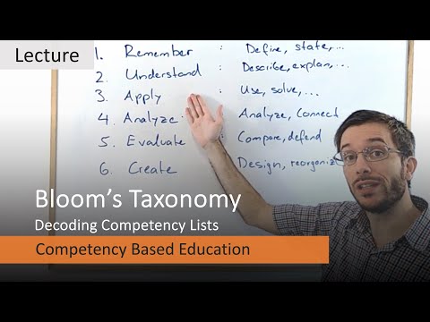 Bloom's taxonomy - Decoding competency lists with Bloom