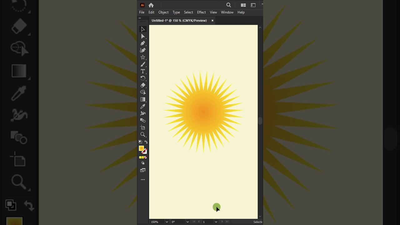 create sun in illustrator in a seconds #sun #sunillustration #illustration #shorts #illusionshorts