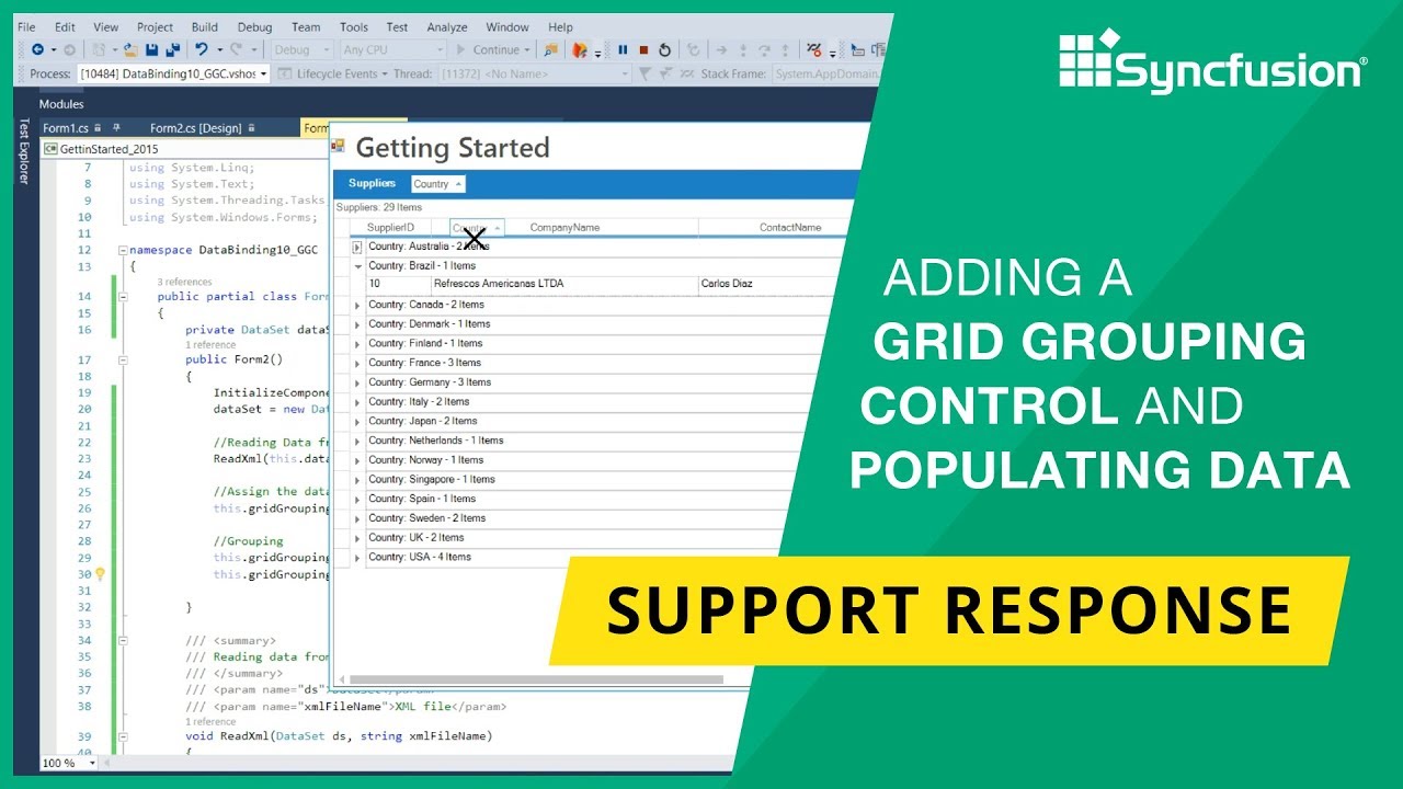 WinForms: Adding a Grid Grouping Control and Populating Data