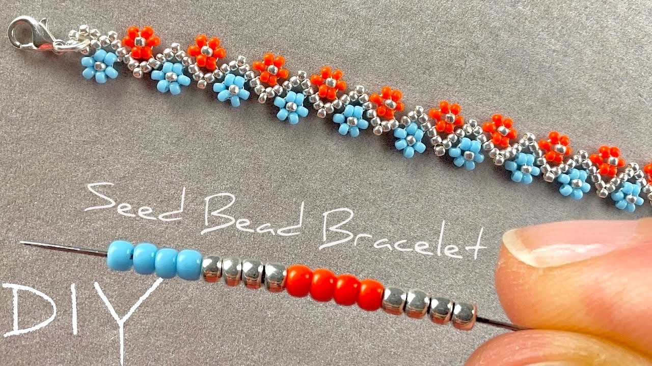 Easy Daisy Bracelet Tutorial: Zig Zag Seed Bead Bracelet | Daisy Chain Bracelet