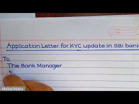Application letter for KYC update in SBI bank