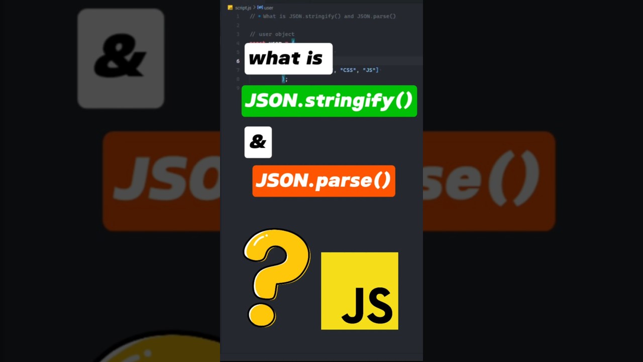What is JSON.stringify() and JSON.parse()? | JavaScript Essentials Explained Simply #json #jsonparse