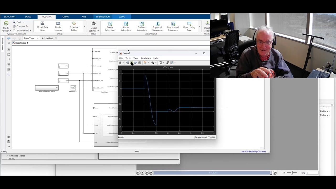 Engineers Studio #100 -- Validate mechanics code by comparing with Simscape Multibody model
