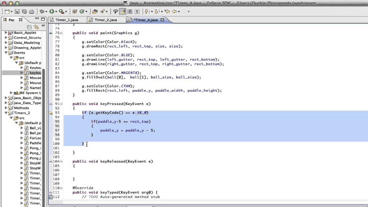 Java Applet: Animation with Timers 4 hd