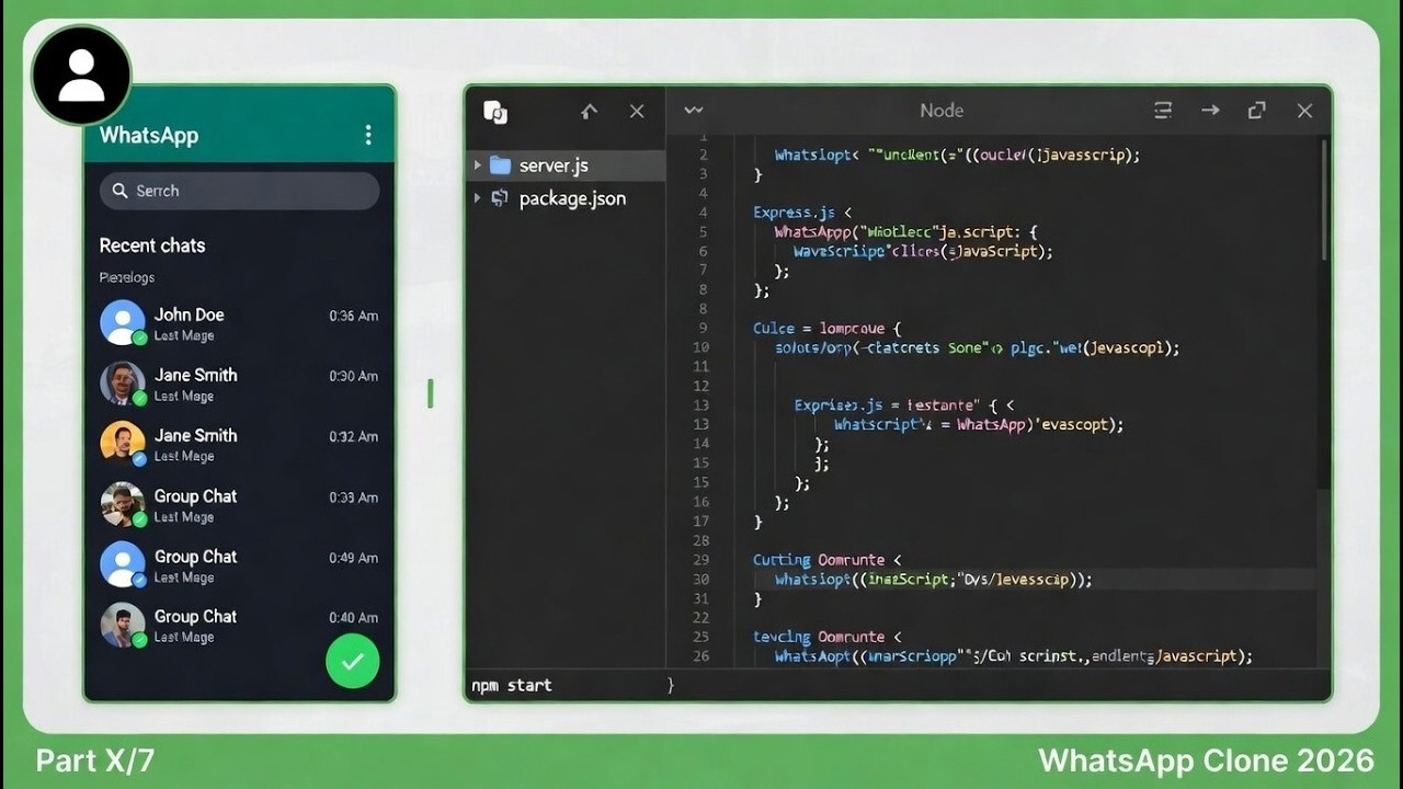 Build WhatsApp Clone with Flutter, Node js, MongoDB, SocketIO 2026  Full Stack No Firebase Part 1