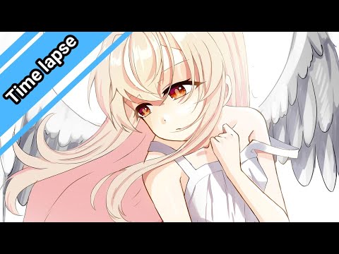 " Oyama Mahiro Angel " anime digital speed painting timelapse