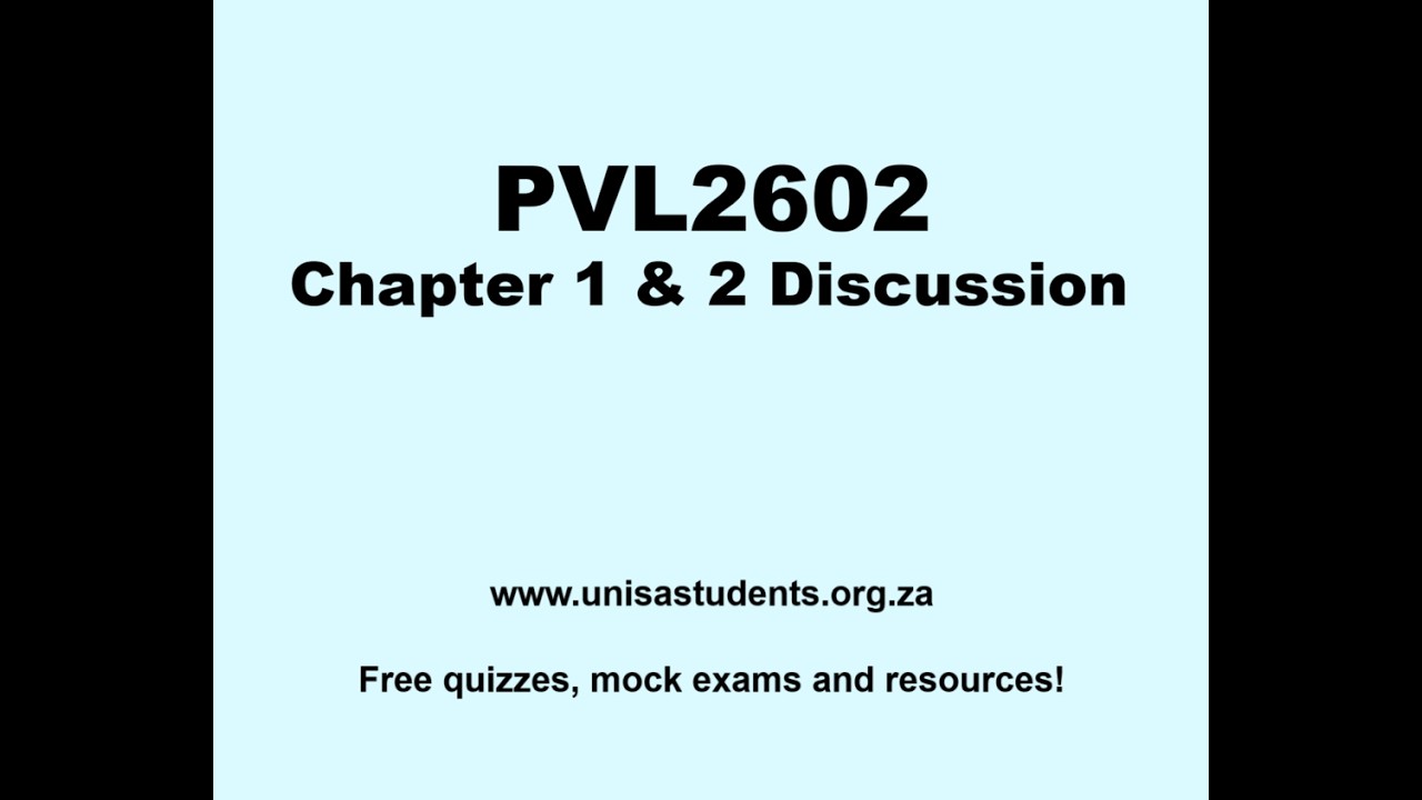 PVL2602 Discussion (Chapters 1 and 2)