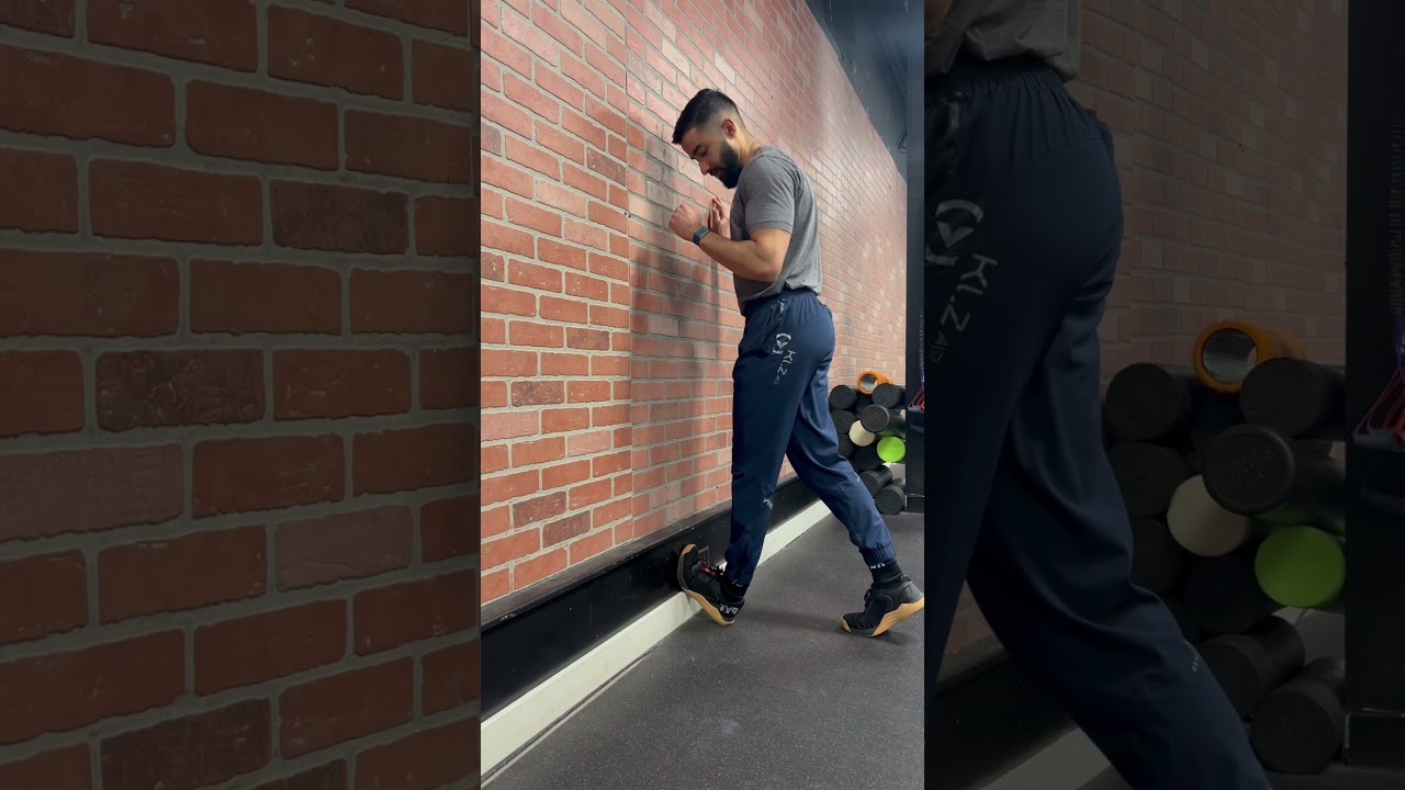 PNF Calf Stretch (on wall)