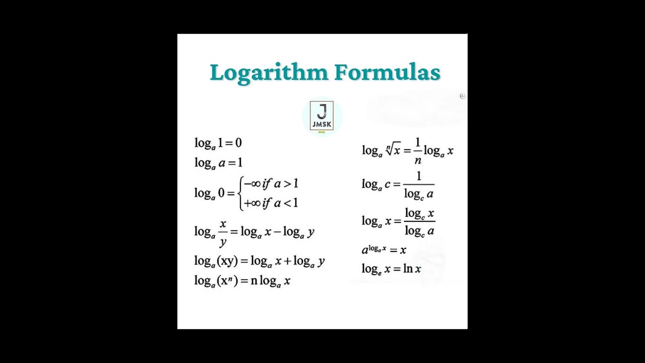 Logarithm formula #shorts #mathematics #JMSKSTUDY