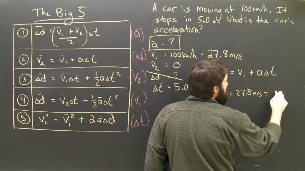 Motion 5 Kinematics Equations Acceleration Part 2
