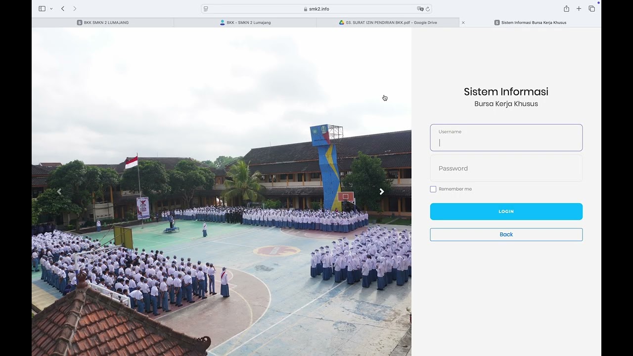 Cara akses Web BKK SMKN 2 Lumajang dan Update Data Alumni