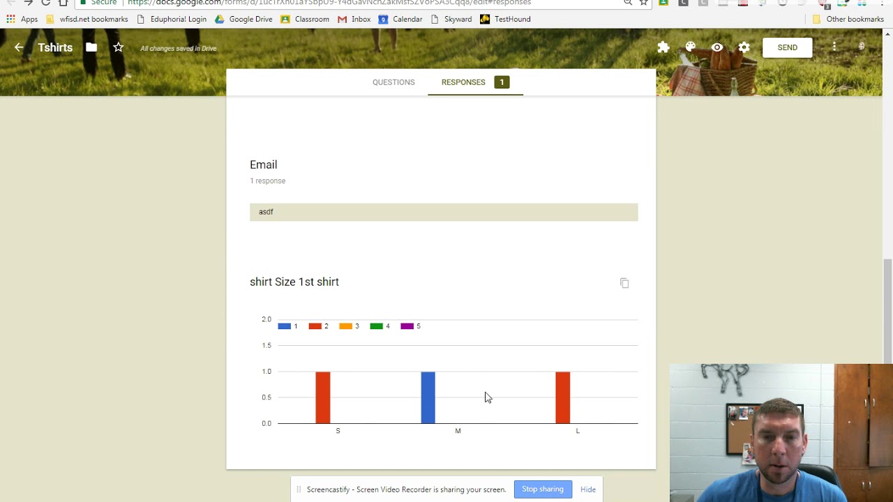 Google Forms Tshirt Orders