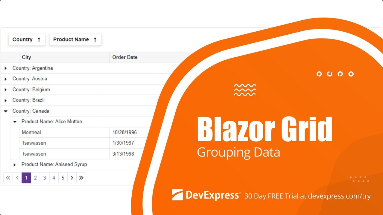 Blazor Grid: Group Data