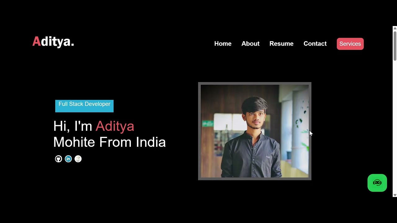 Aditya Portfolio | Digital resume | HTML CSS JS