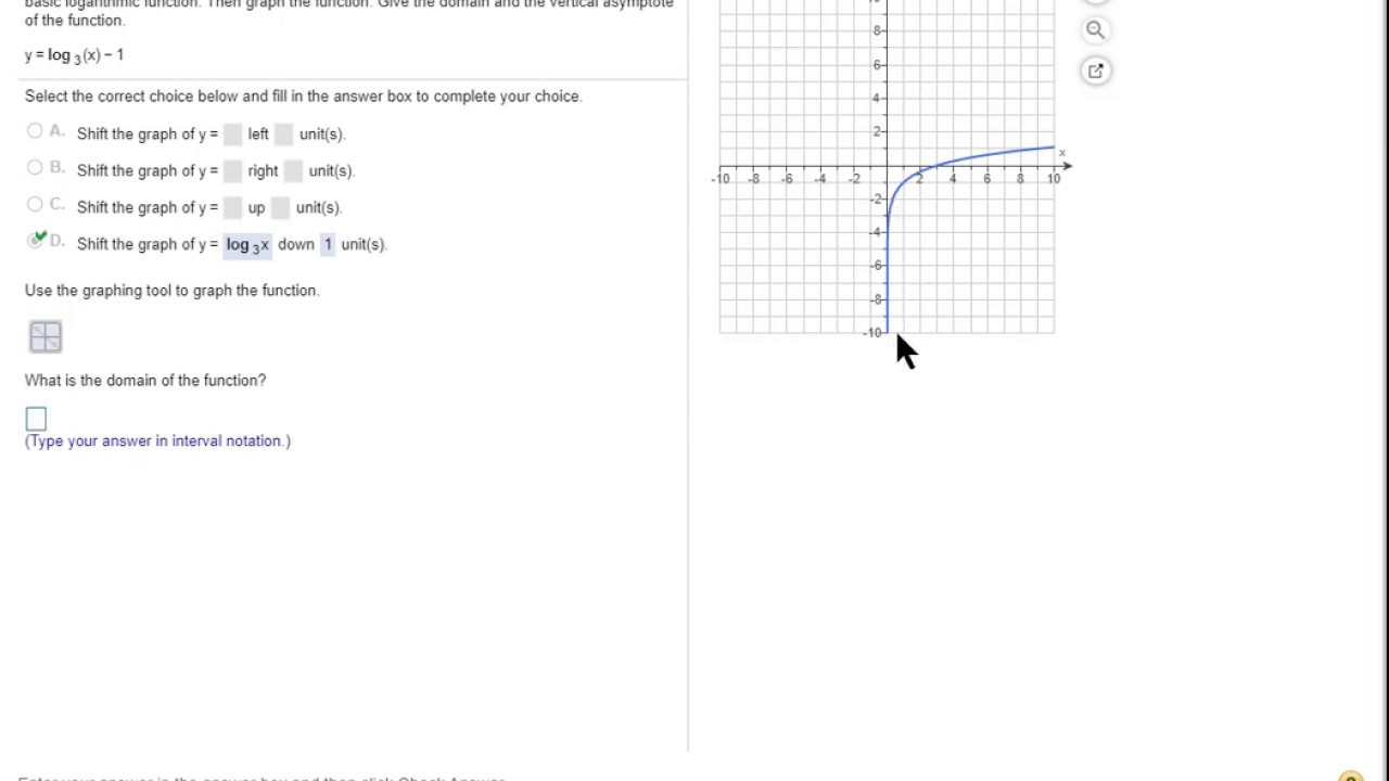 Graph Logarithms in MyMathLab