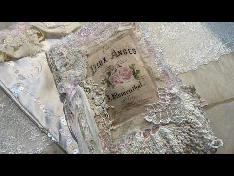 Shabby Chic Junk Journal flip through - Crafty Me Shop laces - sold thanks
