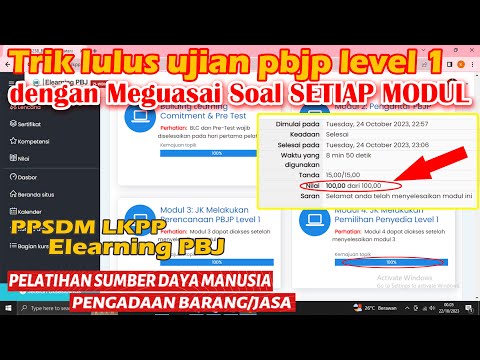 Trik Cara Kerjakan Soal Modul Pelatihan PBJ PPSDM LKPP | Elearning Dijamin Anda Lulus Ujian Nanti !