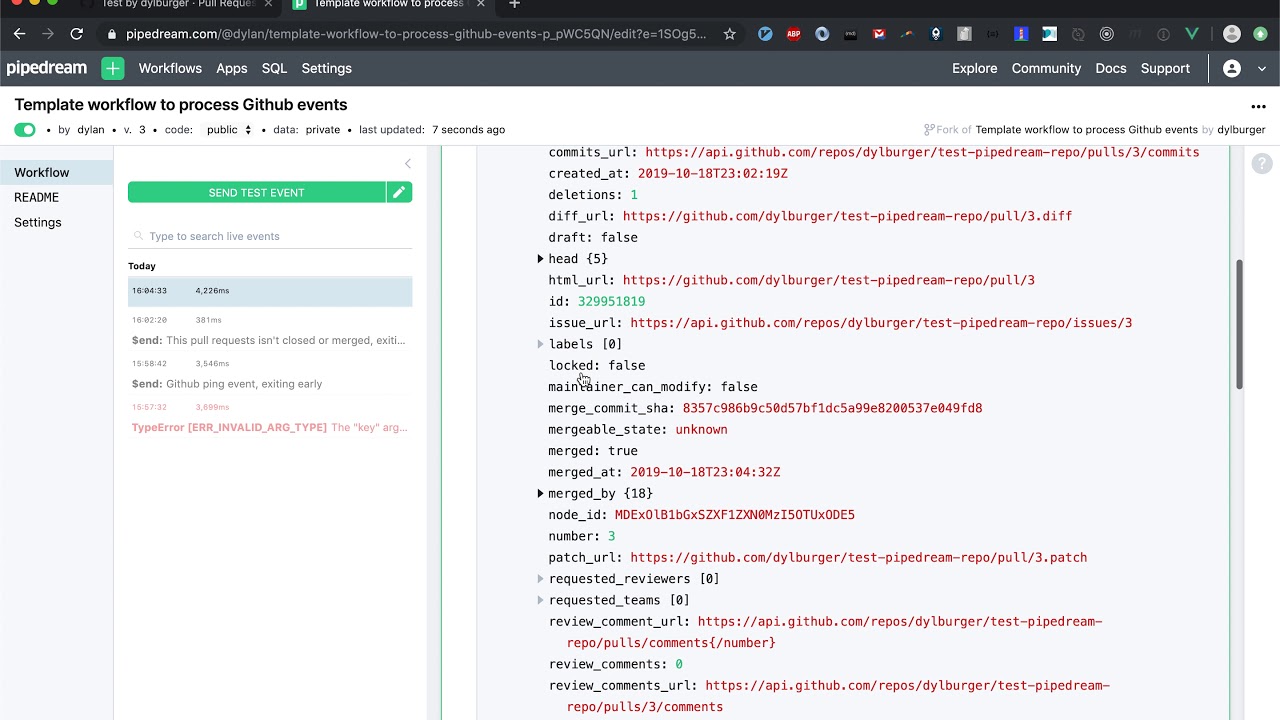 Process Github Webhooks with Pipedream