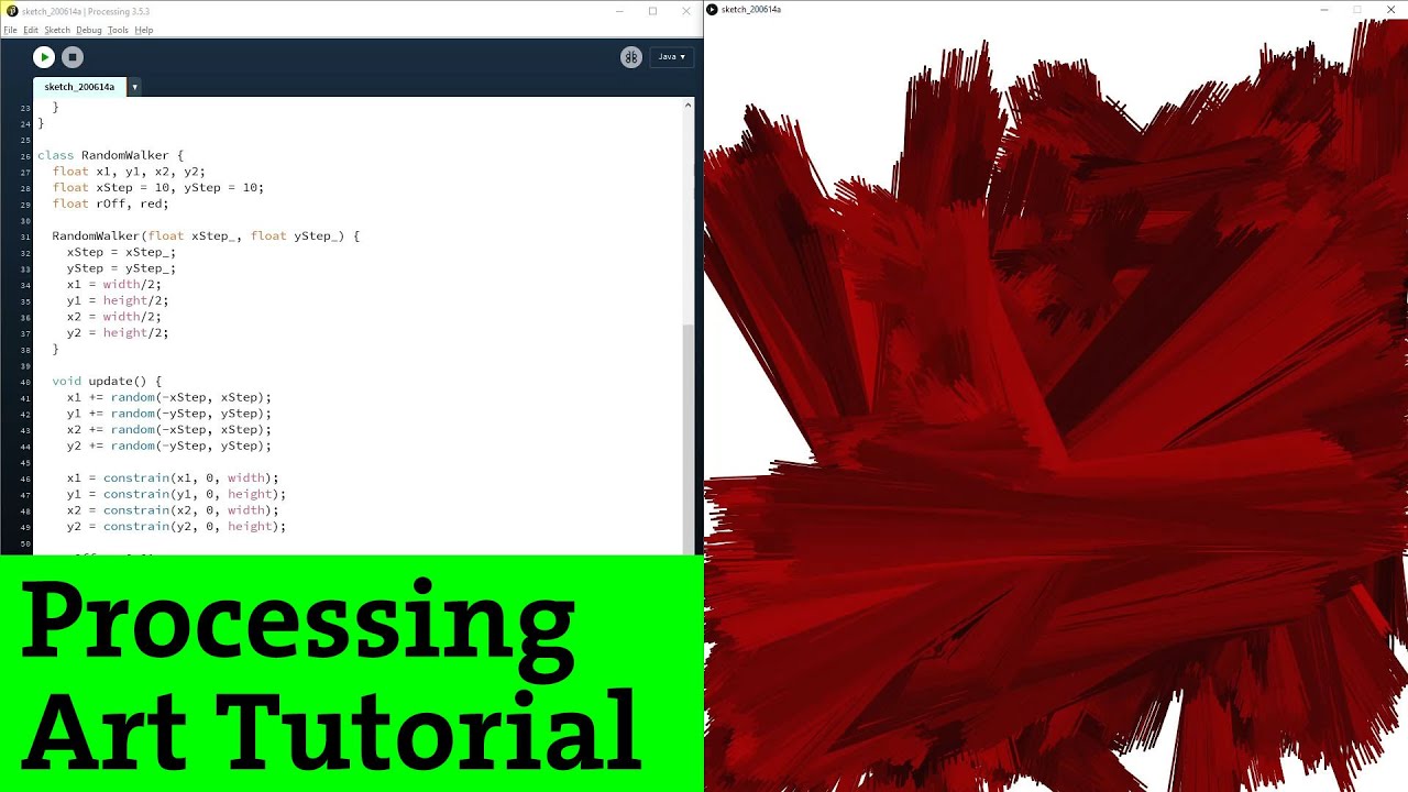Ep.8 Processing tutorial | Random Walker (Class) | Object-Oriented Programming (Creative coding)