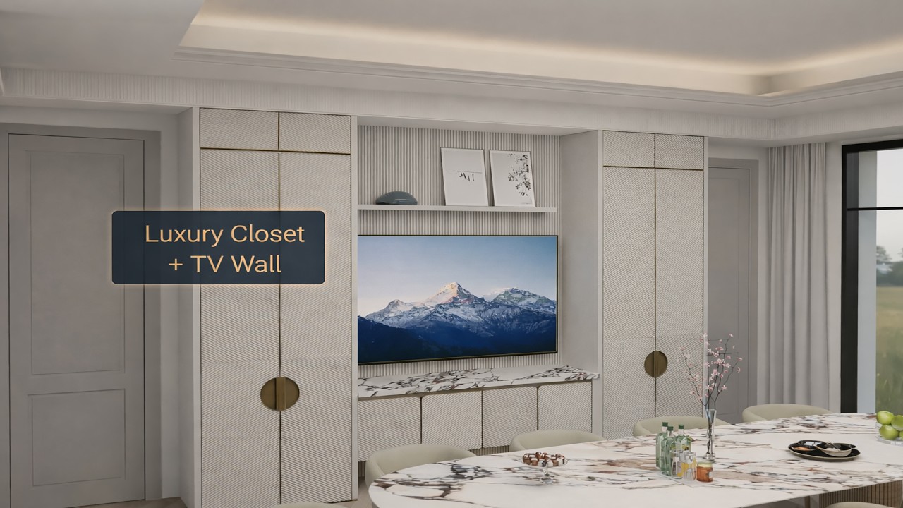 Luxury Closet & TV Unit Design | Interior 3D Animation Visualization