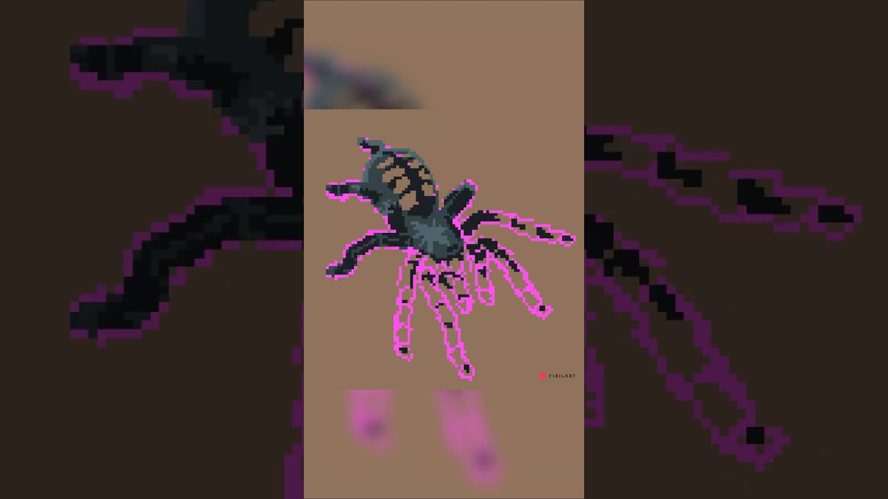 Suntiger spider by ultraluther#pixilart #pixelart #spiders #pixelartgallery #8BitArt