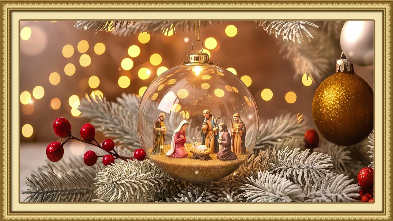Wallpaper 4K - PAZ 4K UHD: 🕯️ El Belén Más Hermoso en Esfera de Cristal | ambiente Navideño. 