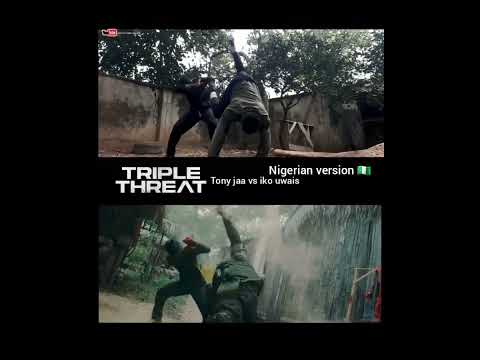 Triple Threat:Tony Jaa vs Iko uwais Action movie fight scene #shorts #muaythai #pencaksilat