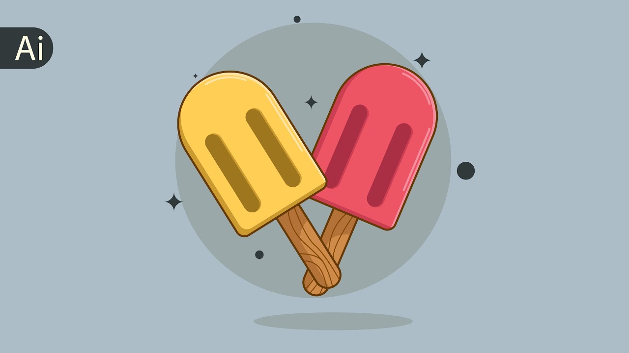 Adobe Illustrator Tutorial -How to Draw Vector Popsicle