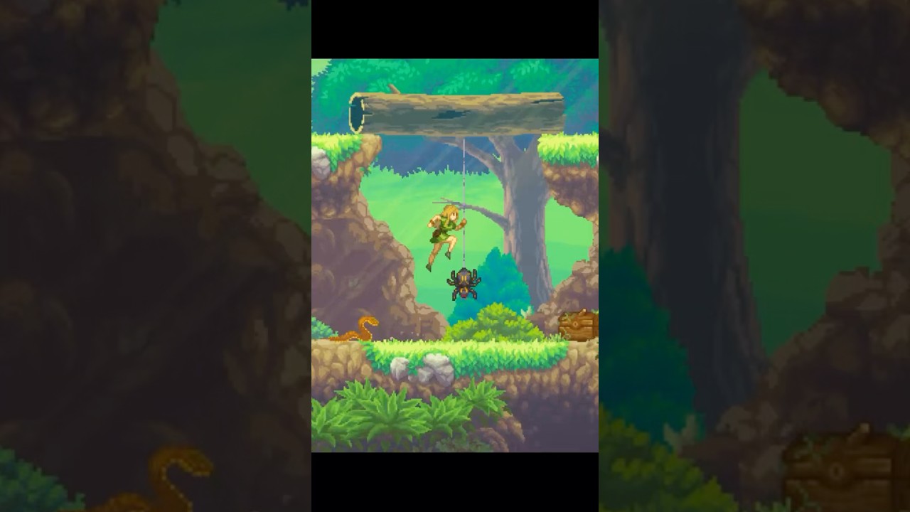 Spikes, webs and teeth everywhere. 24 days to go! 💃🐗💨 #metroidvania  #platformer #pixelart