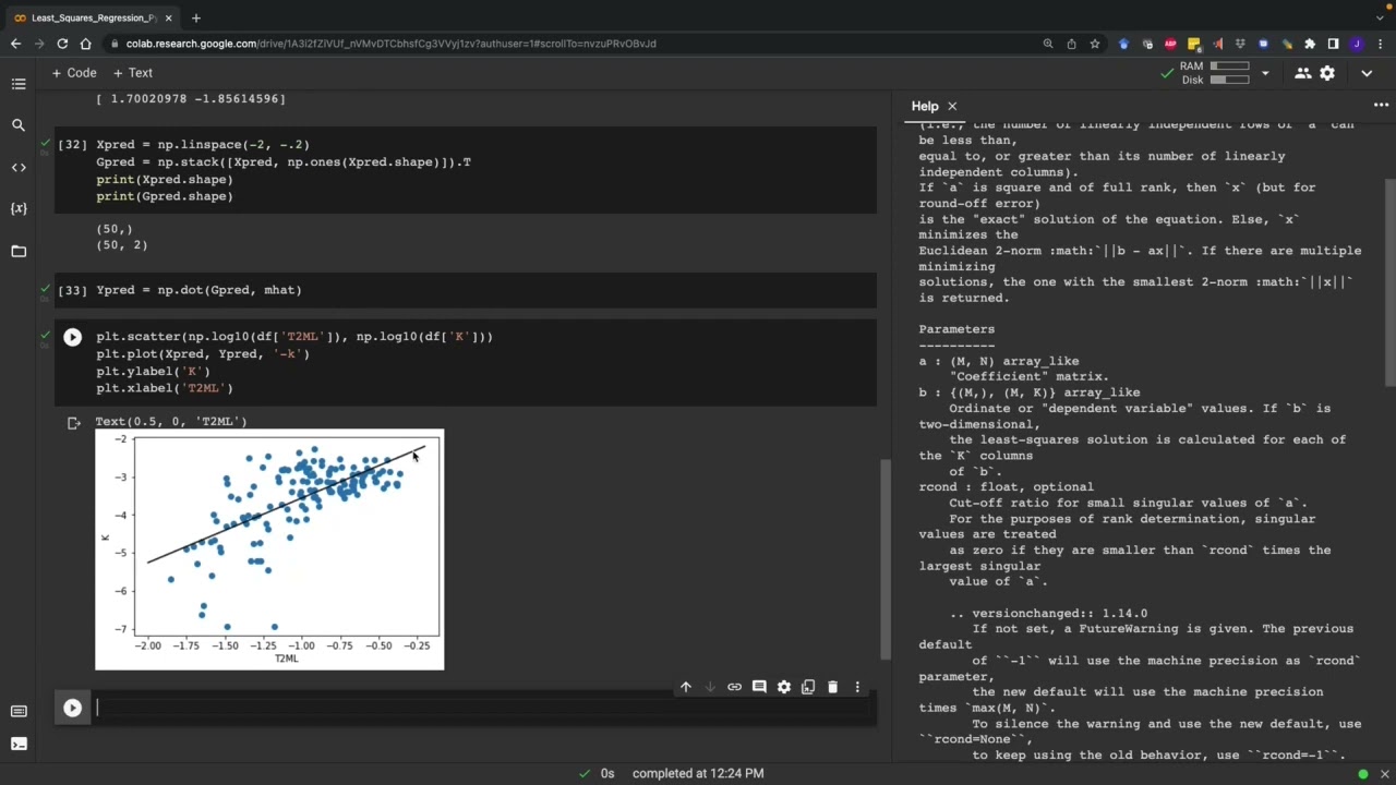 Least Squares Regression in Python
