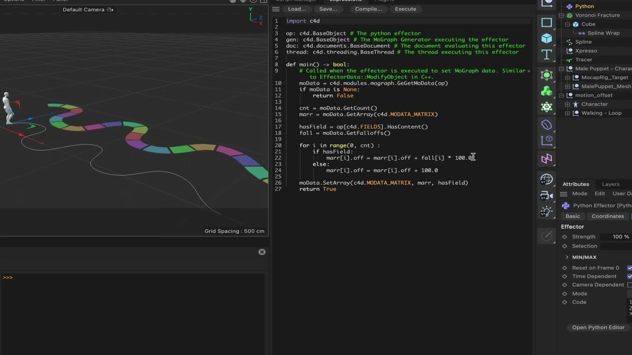 Cinema 4D Python Tutorial 11: Magic Path Effector