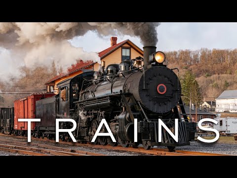 Steam and Freight Trains with American Folk Music and Beautiful Scenery | 4K