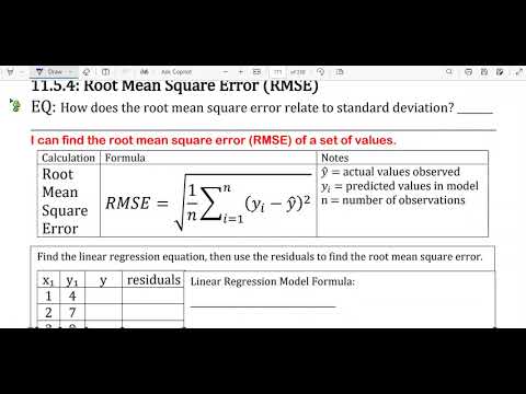 11.5.4 Root Mean Square Error (RMSE)